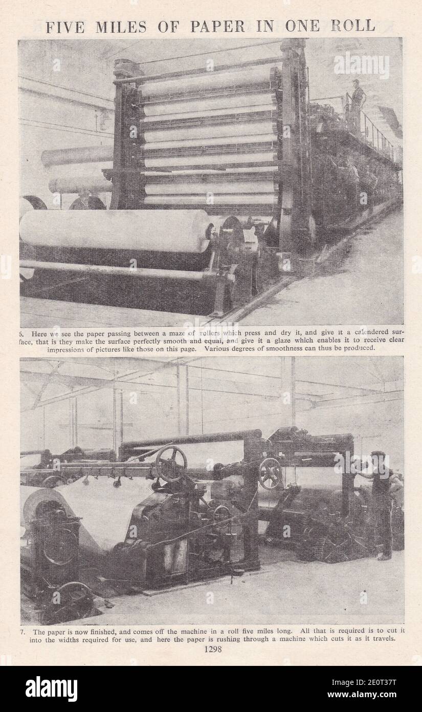 Vintage photos of Making Paper / Paper Manufacturing - Five miles of ...