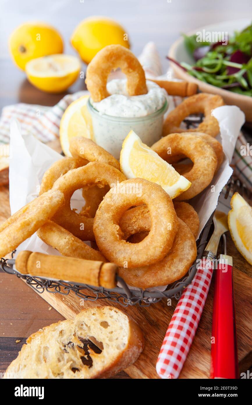 Crispy Fried Calamari Rings Stock Photo - Alamy