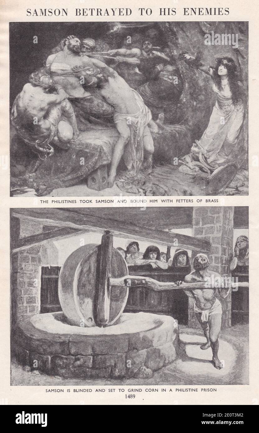 Philistines bound samson with fetters of brass hi-res stock photography ...