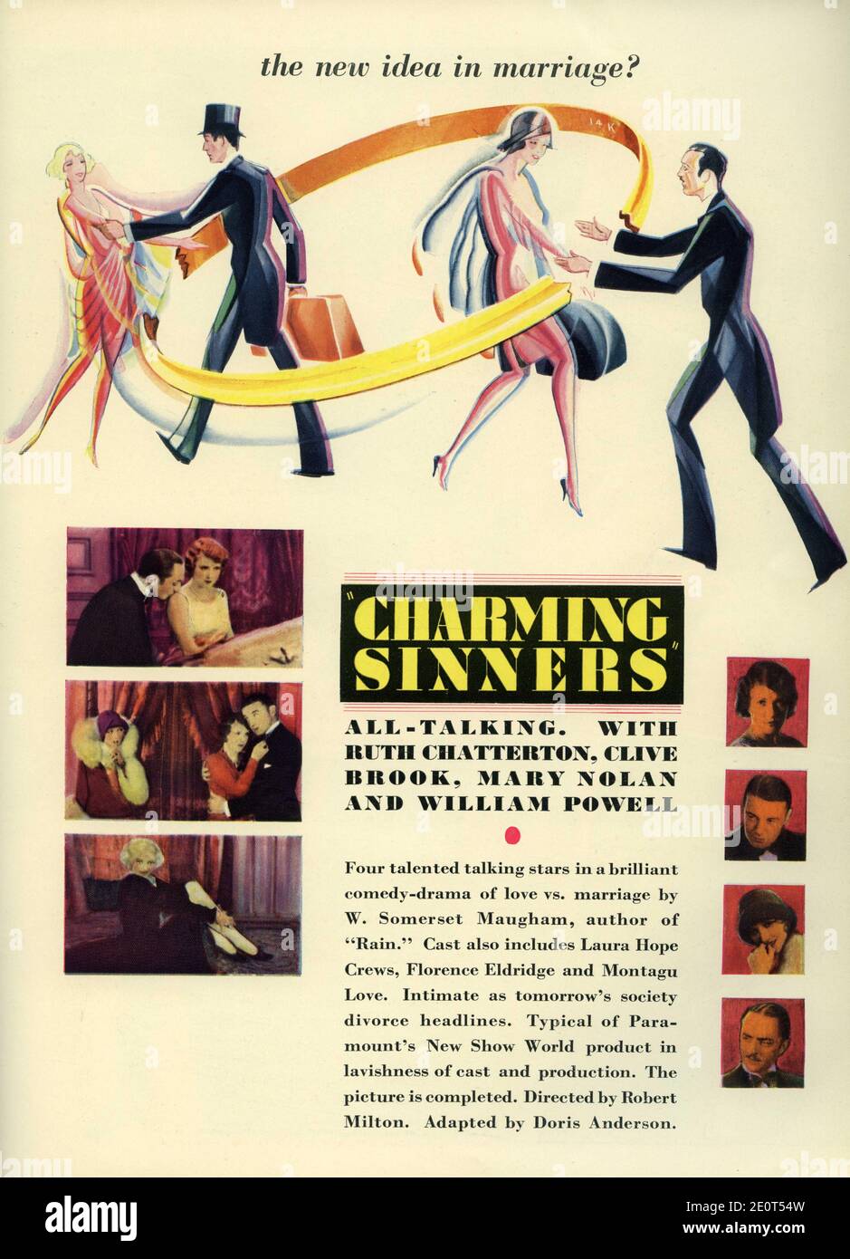 Promotional Artwork for RUTH CHATTERTON CLIVE BROOK MARY NOLAN and WILLIAM POWELL in CHARMING ...