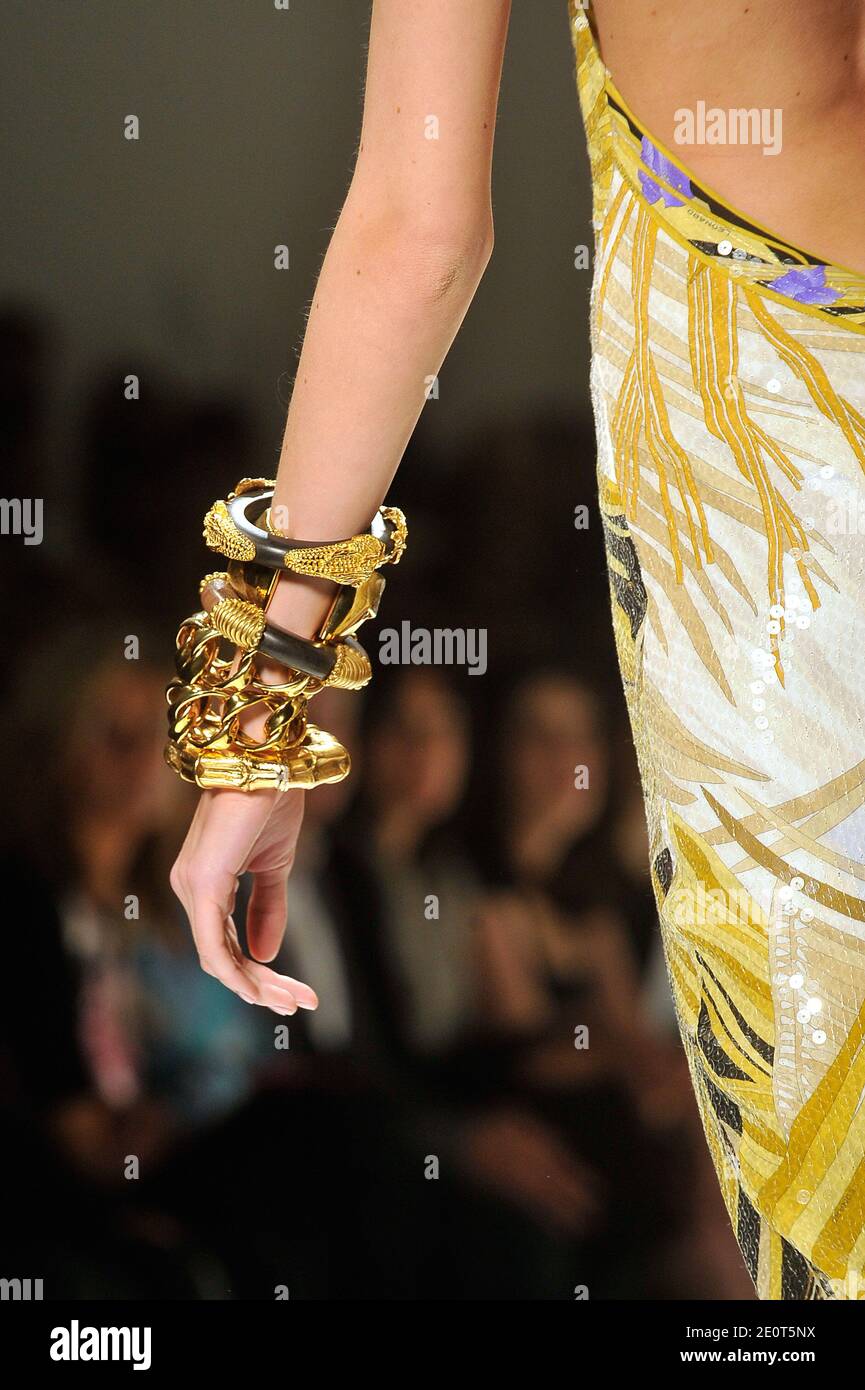 A model displays a creation by Italian designer Raffaele Borriello for ...