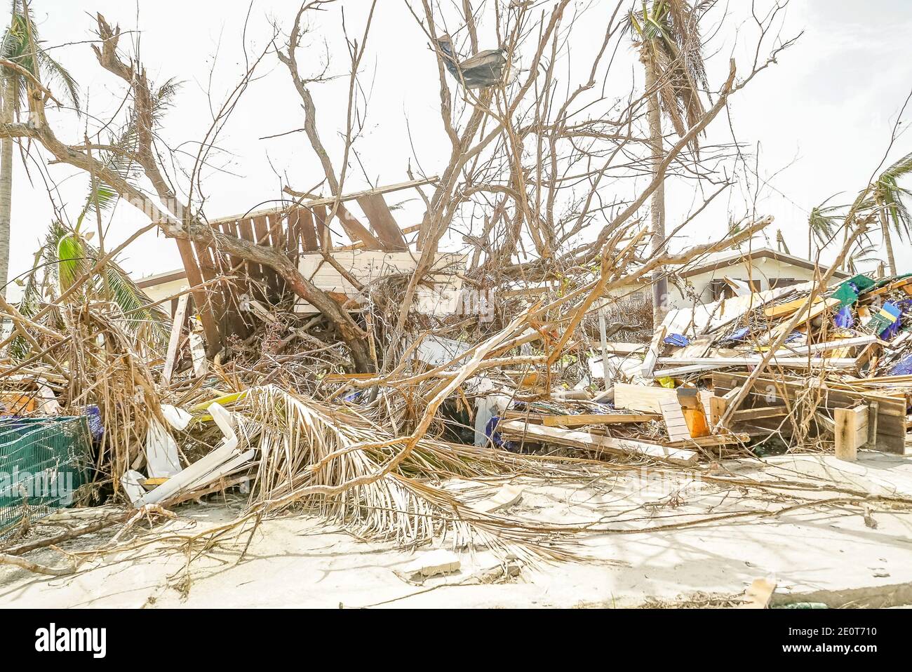 Damage cause by hurricane irma in the Caribbean island of st.maarten/st ...