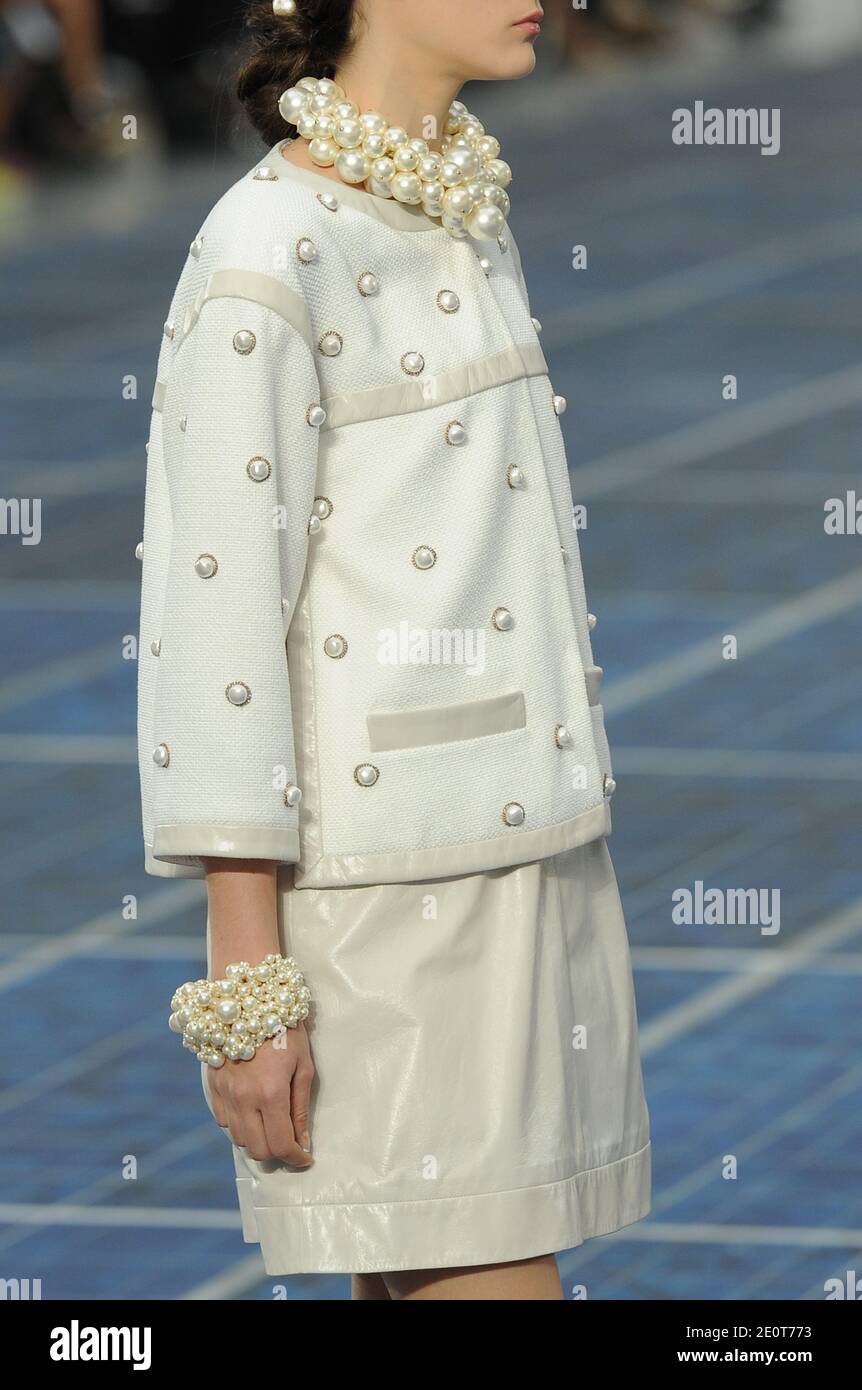 A model displays a creation by German fashion designer Karl Lagerfeld ...