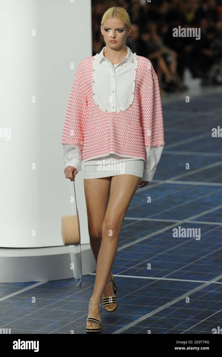 A model displays a creation by German fashion designer Karl Lagerfeld ...