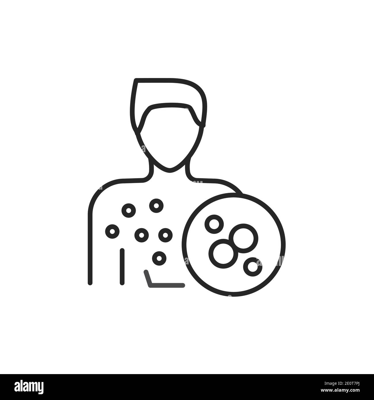 Lichen planus disease line color icon. Sign for web page, mobile app ...