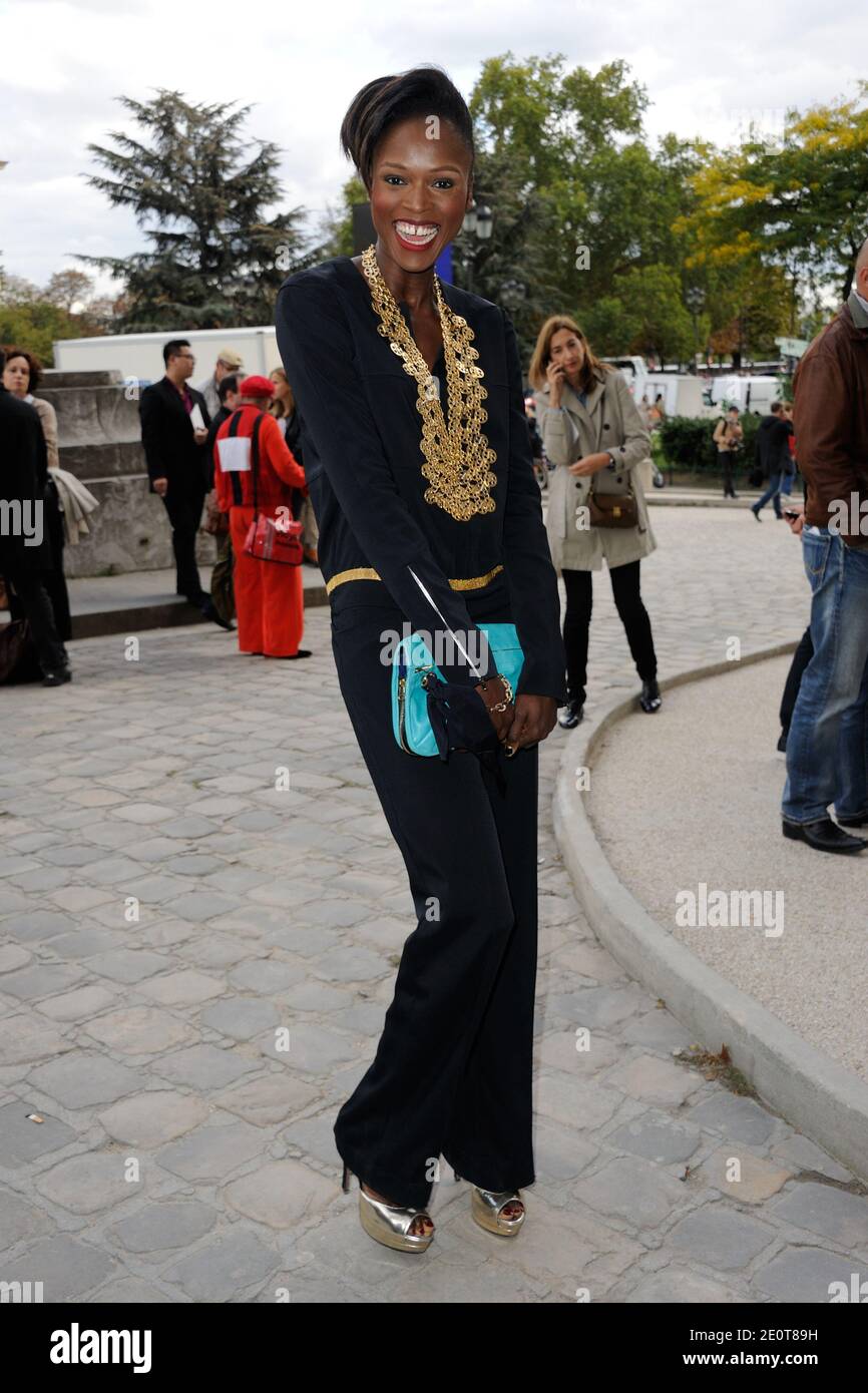 Emilie Gomis arriving at the Paco Rabanne's Spring-Summer 2013 Ready-To ...