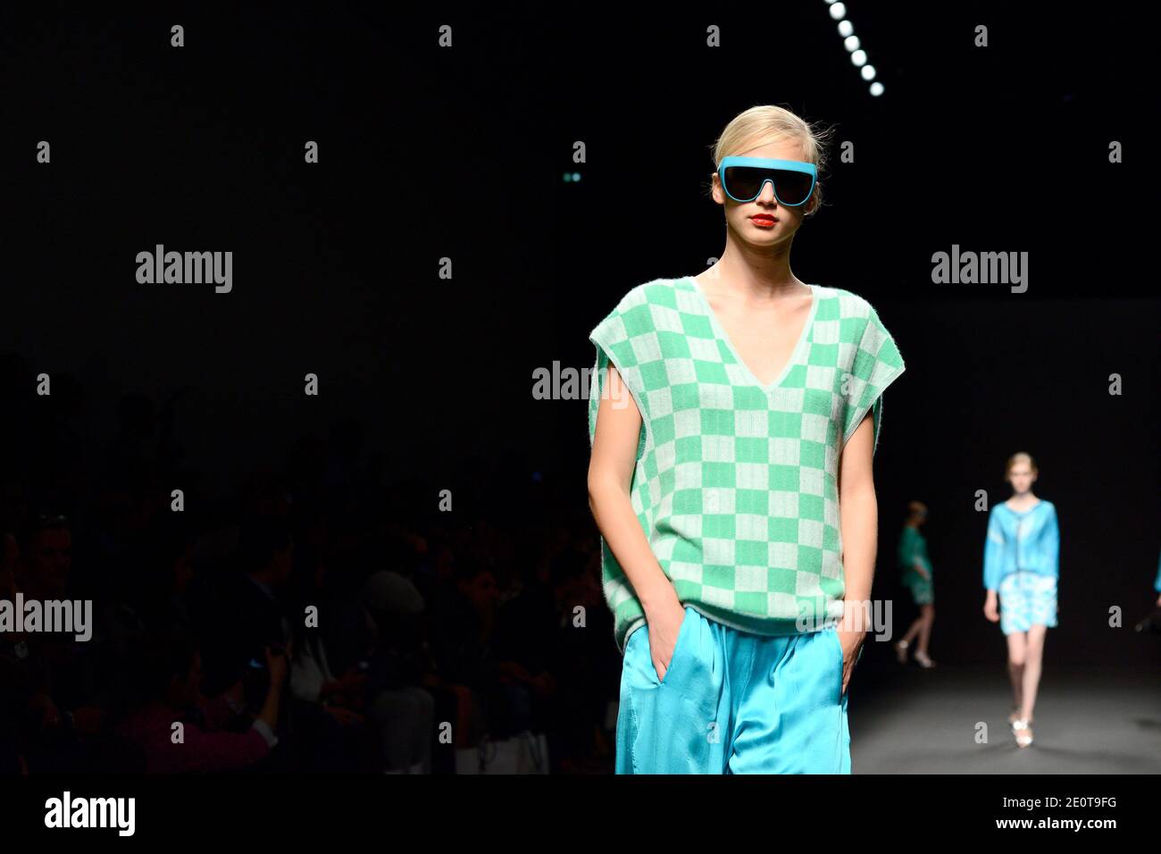 A model displays a creation by German designer Andrea Karg for the ...