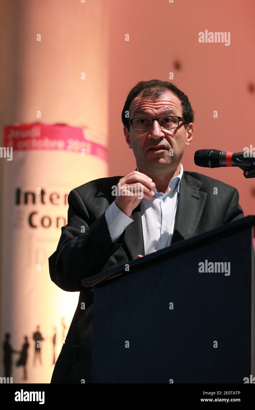 French Economist and writer Daniel Cohen delivers a speech during a ...