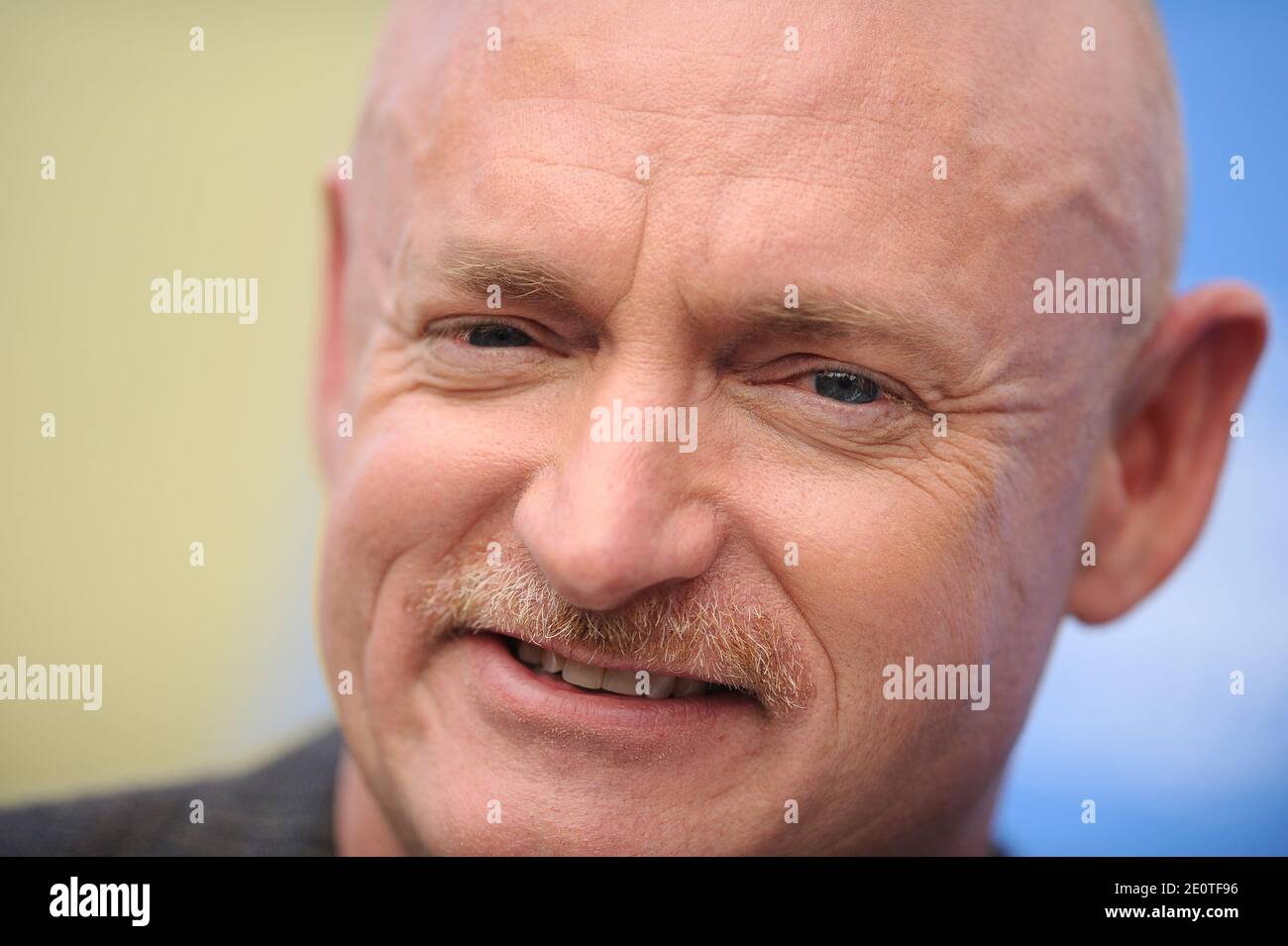 The commander of the space shuttle Endeavour, Captain Mark Kelly holds ...
