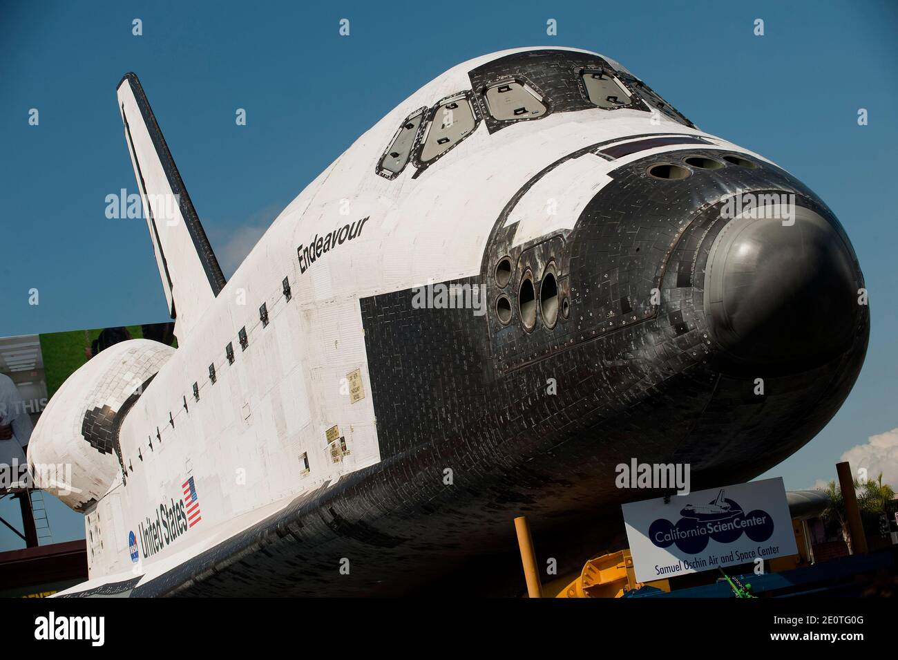 The space shuttle Endeavour is transported to the California Science ...