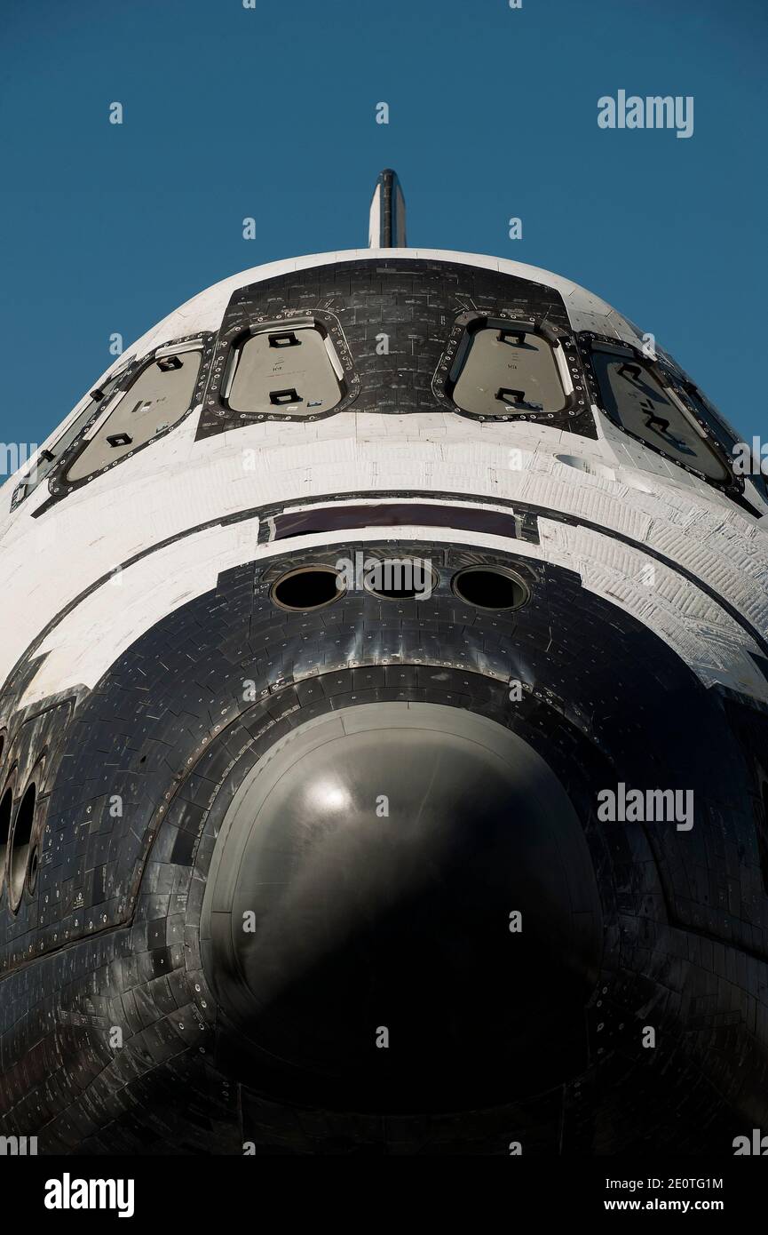 The space shuttle Endeavour is transported to the California Science ...