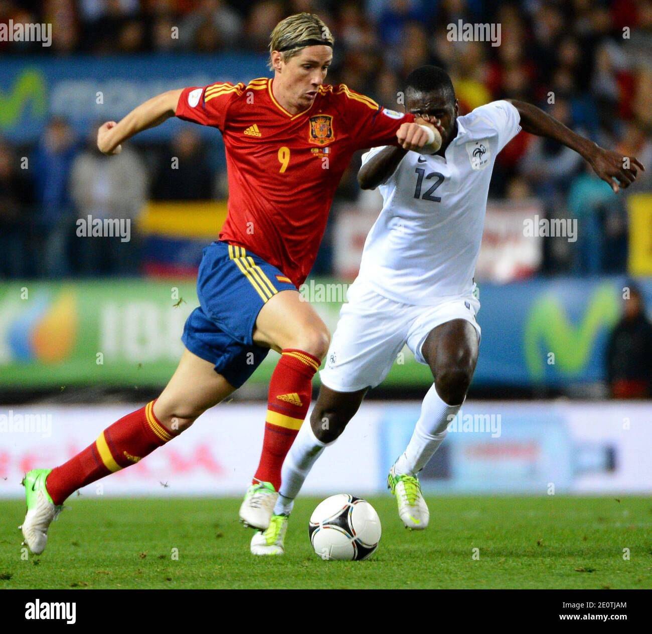 Spain's Fernando Torres and France's Blaise Matuidi battle for the ball ...