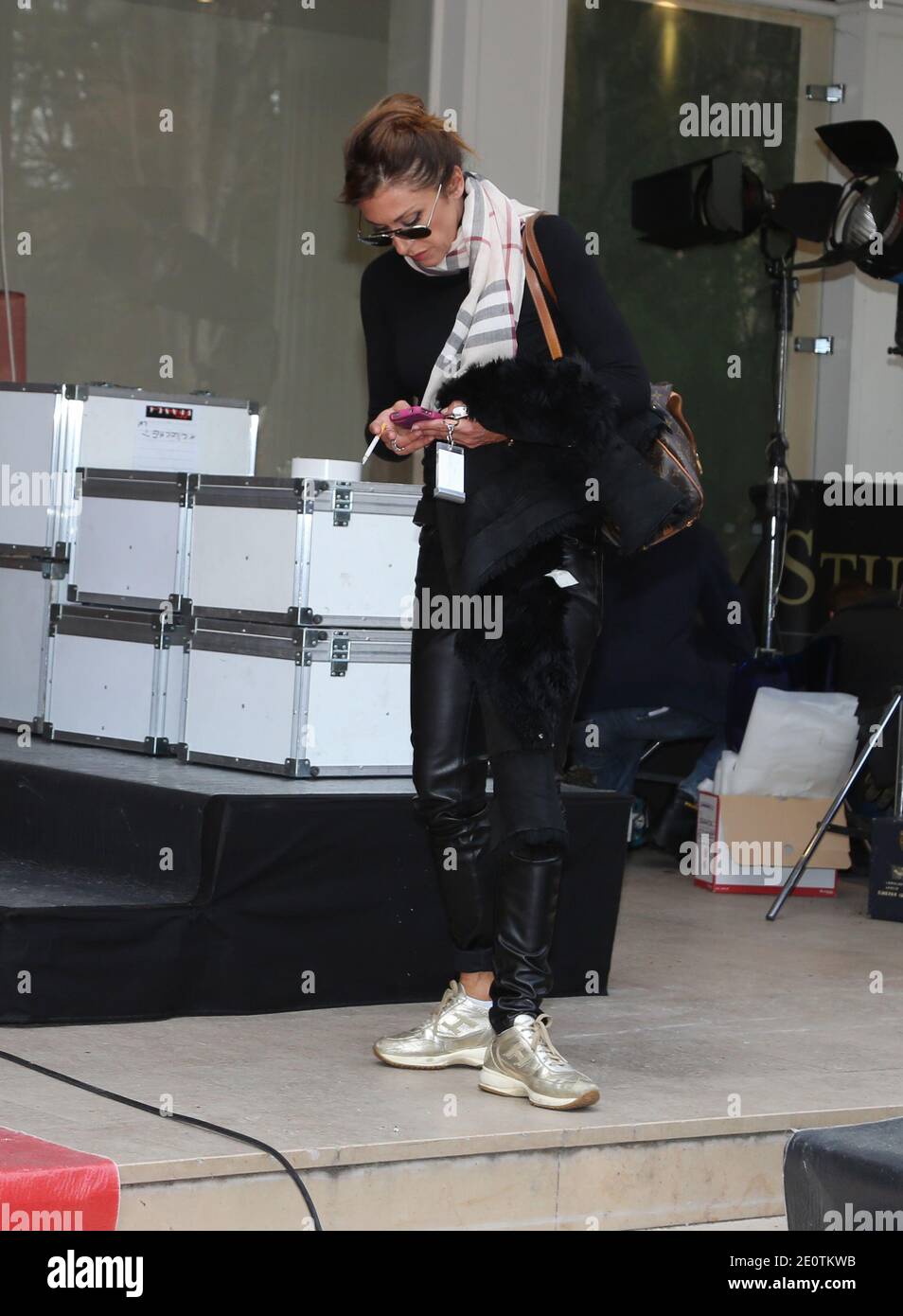 Sabrina arriving at Pavillon Gabriel for the taping of 'Champs Elysees ...