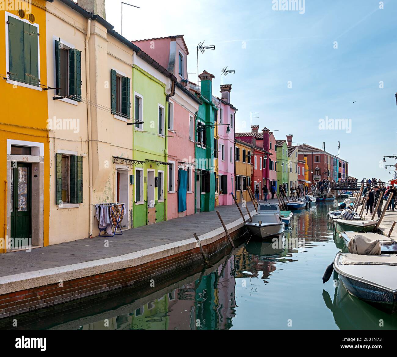 Colorful Houses On The Island Burano Near Venice Stock Photo - Alamy