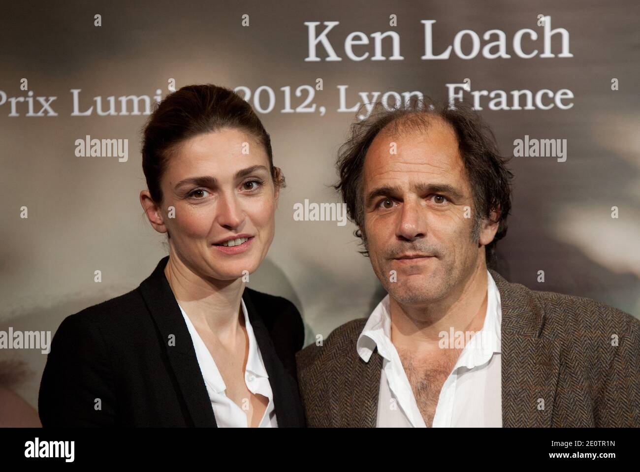 Julie Gayet and Frederic Pierrot attending the Prix Lumiere 2012 award ...