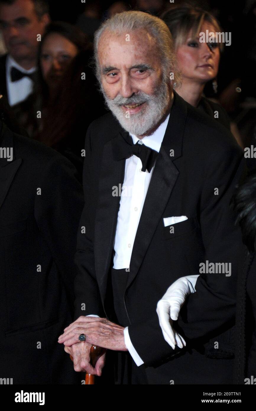 Christopher Lee attending the latest James Bond Skyfall premiere at ...