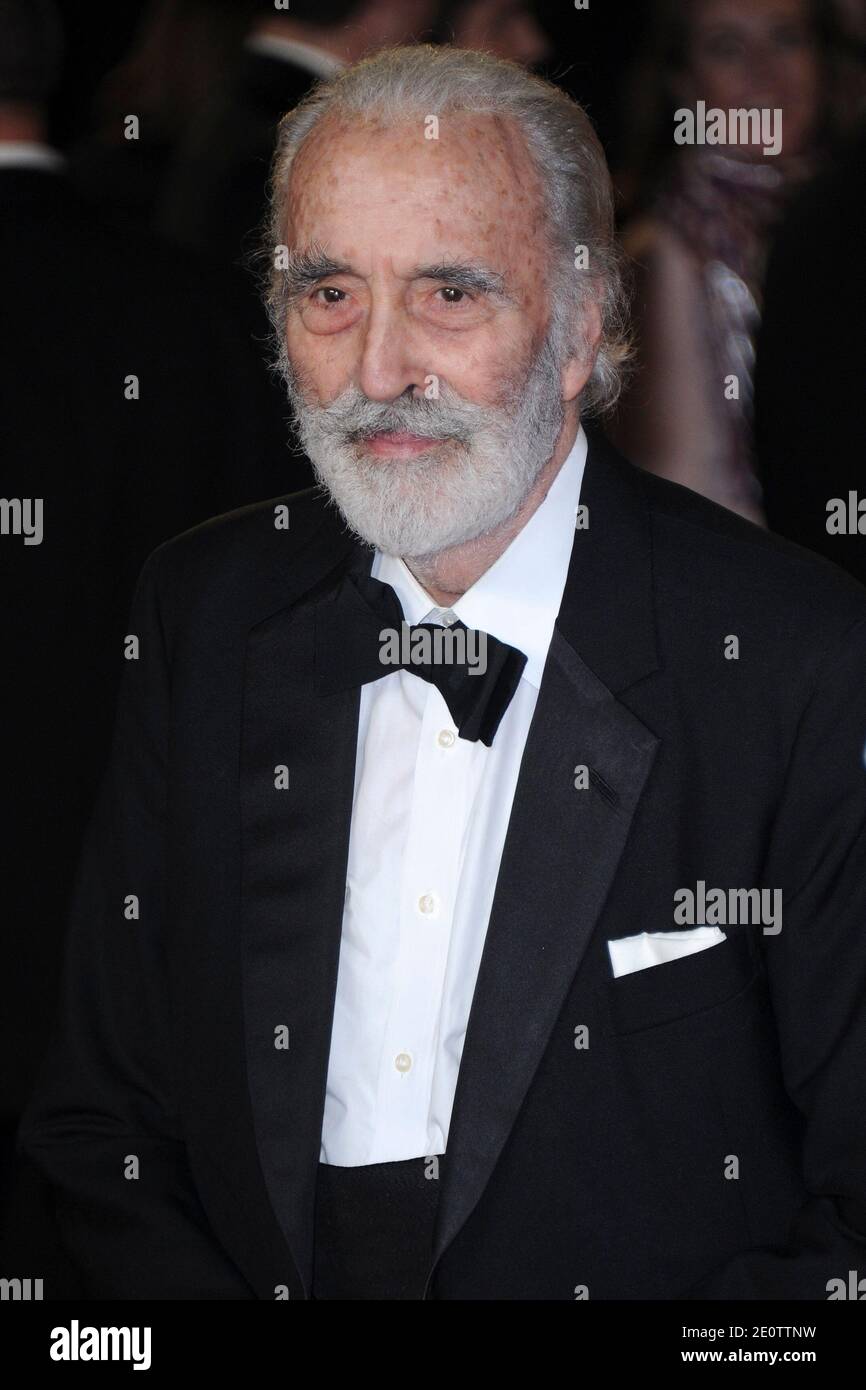 Christopher Lee attending the latest James Bond Skyfall premiere at ...
