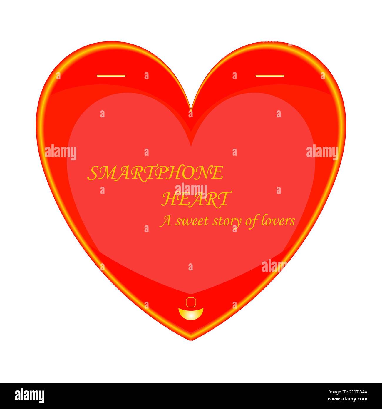 Illustration yellow heart shape Cut Out Stock Images & Pictures - Alamy