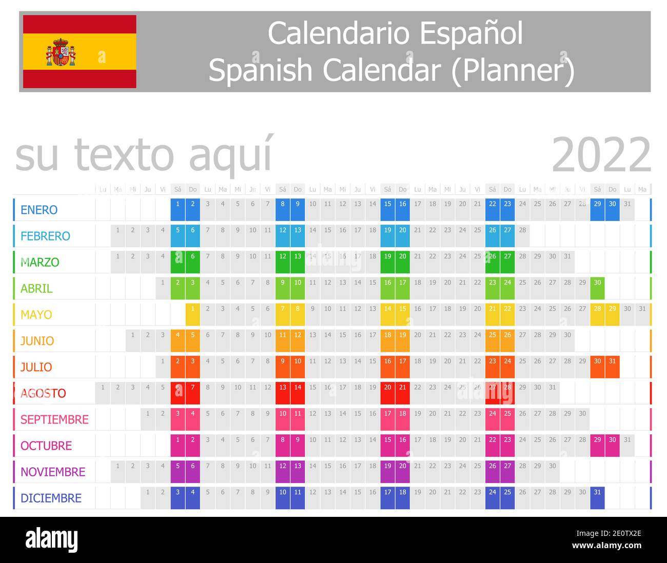 2022 Calendar Spanish High Resolution Stock Photography and Images - Alamy