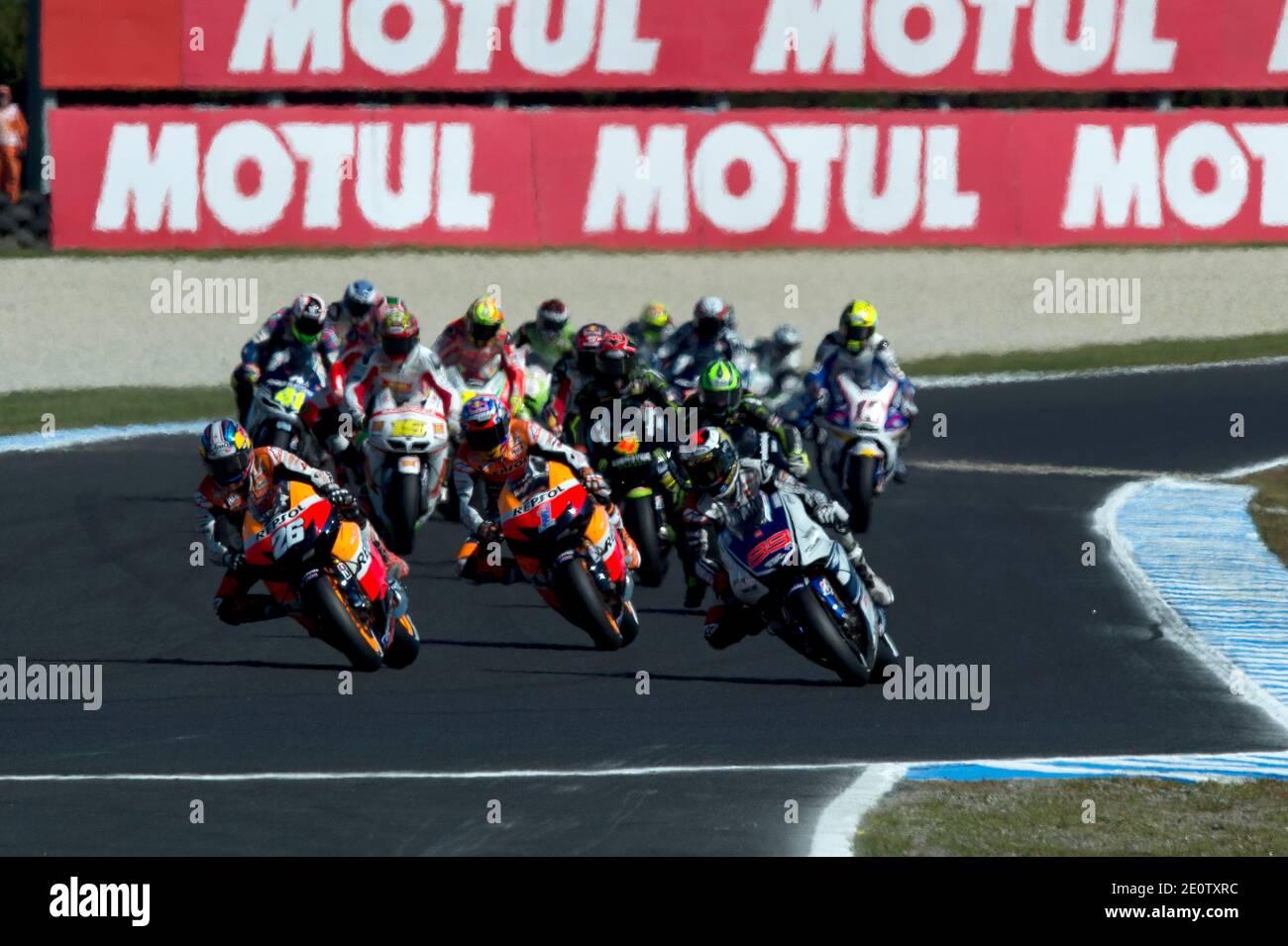 Start of the race during the MotoGP Australian Grand Prix Race Day in ...