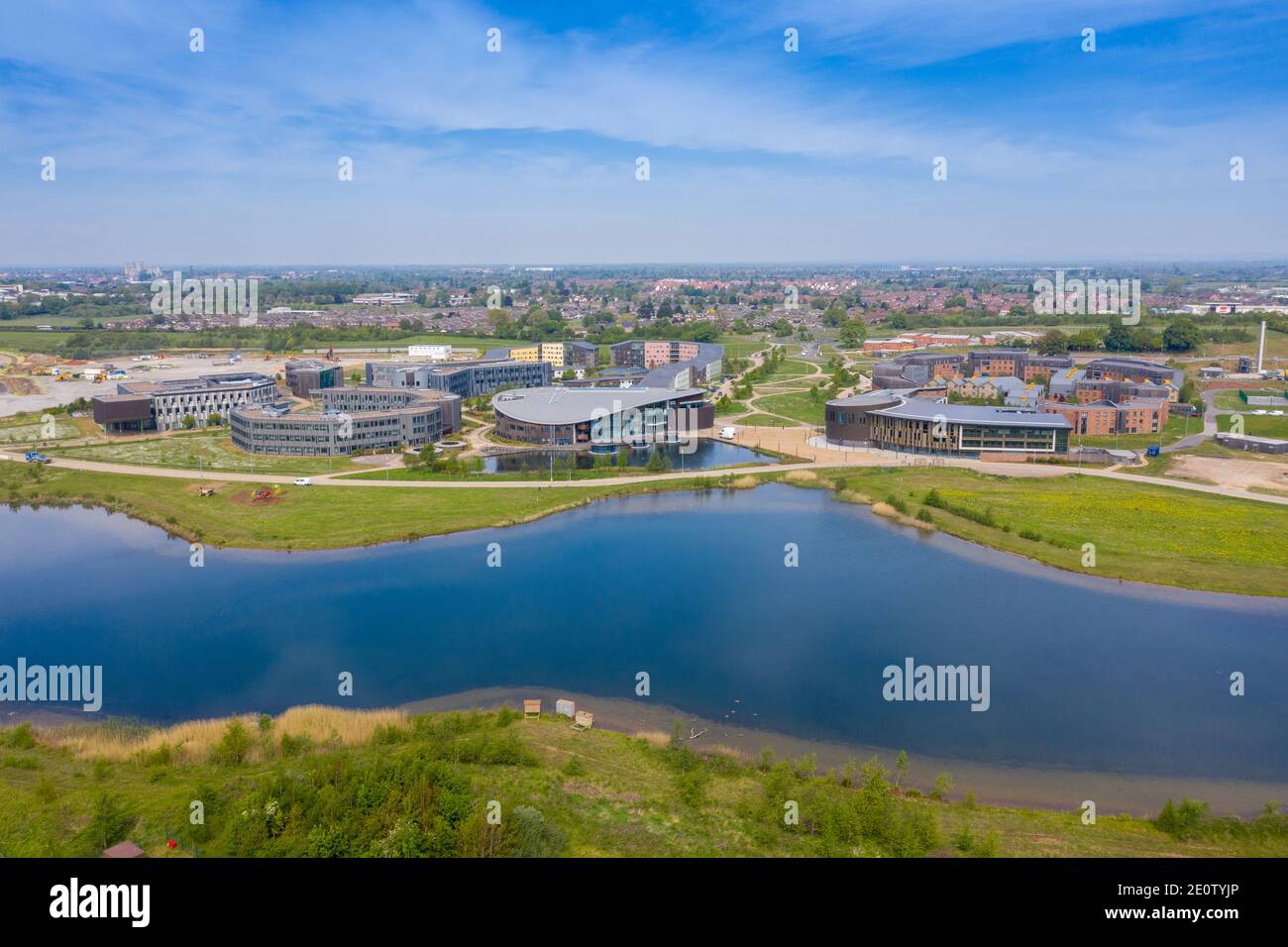 Aerial photo of the large University of York in the City of York in ...