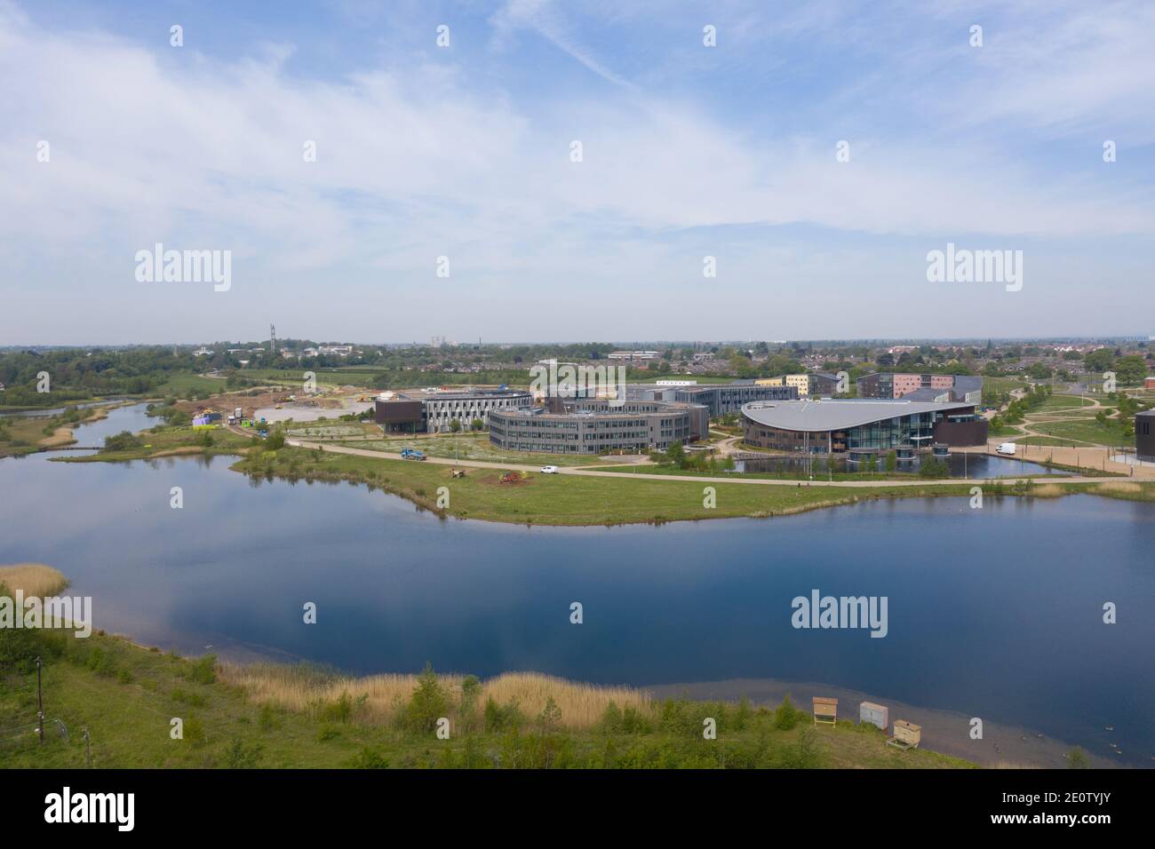 Aerial photo of the large University of York in the City of York in ...