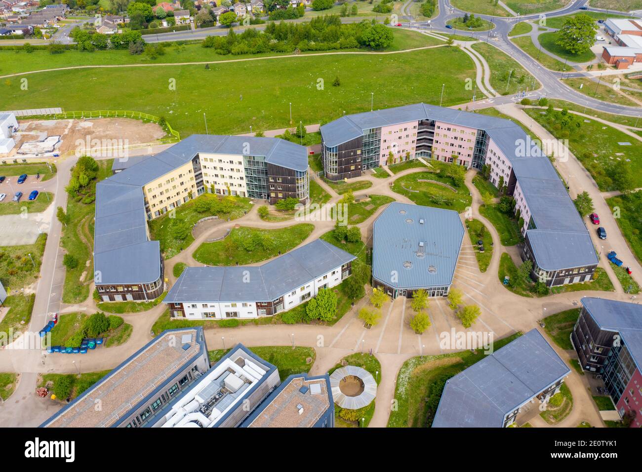 Aerial photo of the large University of York in the City of York in ...