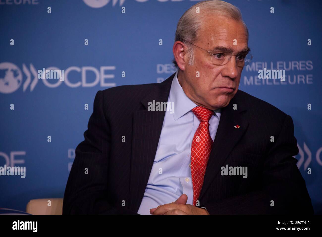 OECD General Secretary Angel Gurria is pictured during a press ...