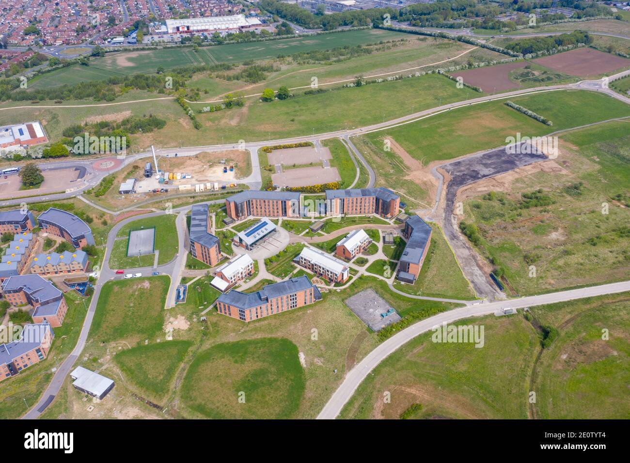 Aerial photo of the large University of York in the City of York in ...
