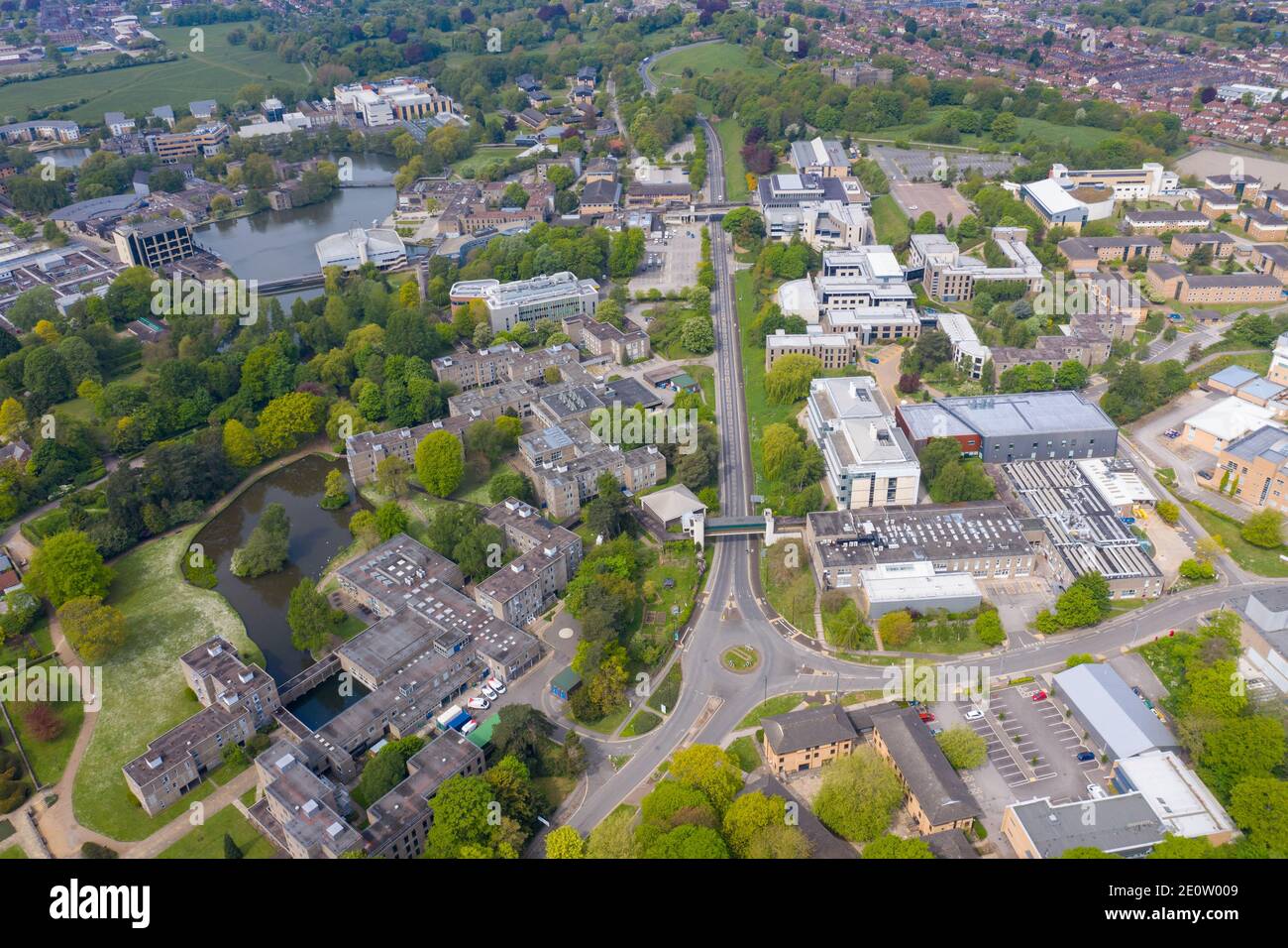 Aerial photo of the large University of York in the City of York in ...