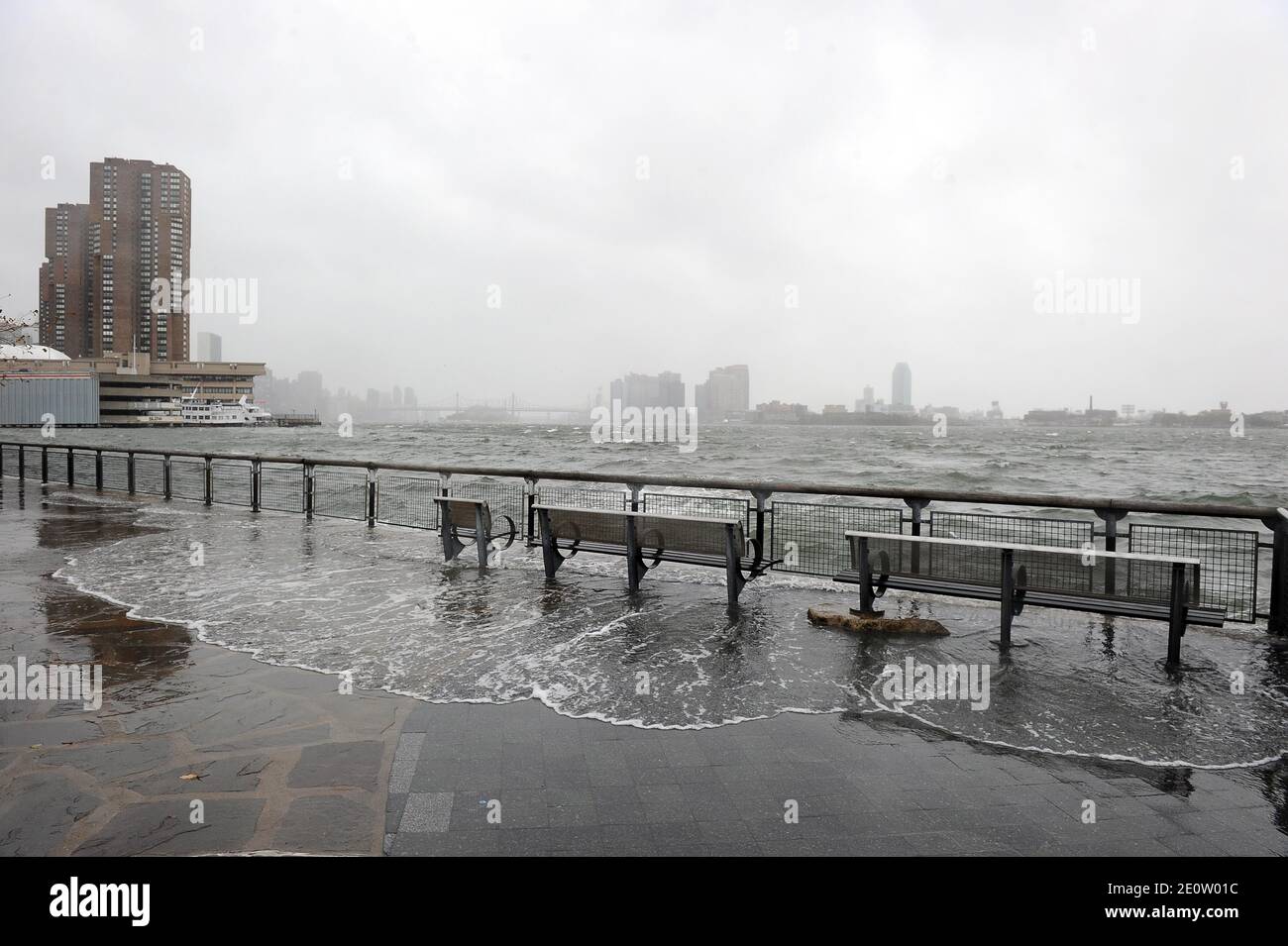 General view in The East Village during and after Hurricane Sandy ...