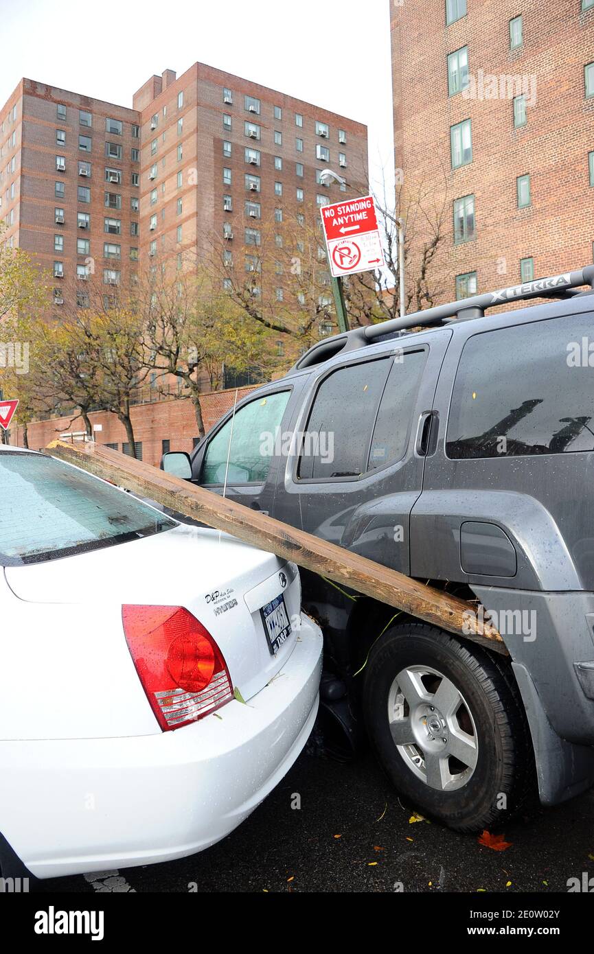 General view in The East Village during and after Hurricane Sandy ...