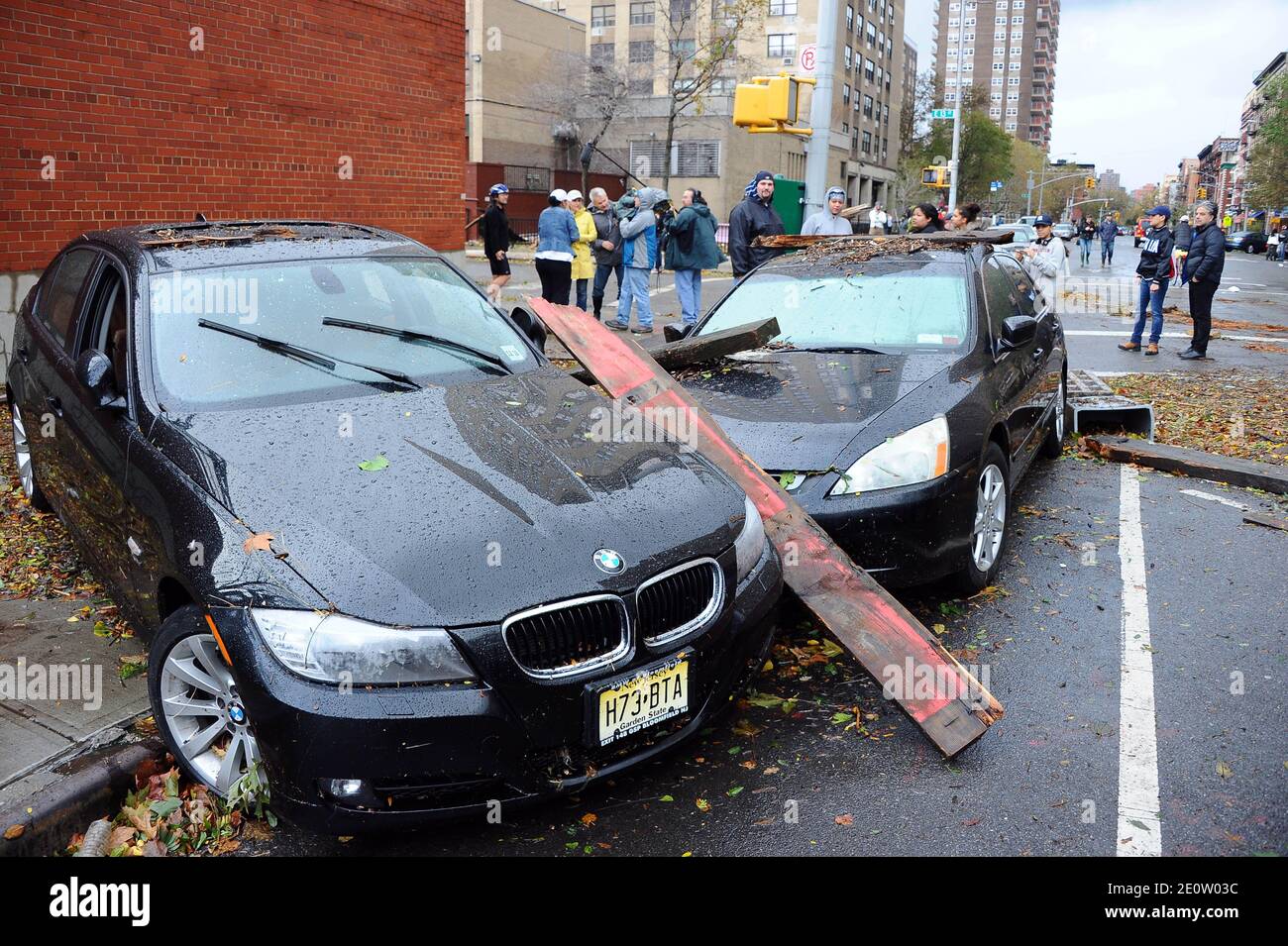 General view in The East Village during and after Hurricane Sandy ...
