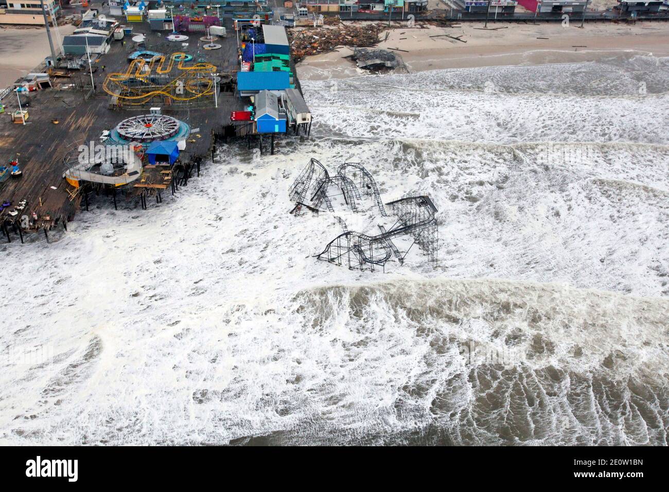 Aerial views of the damage caused by Hurricane Sandy to the New Jersey ...