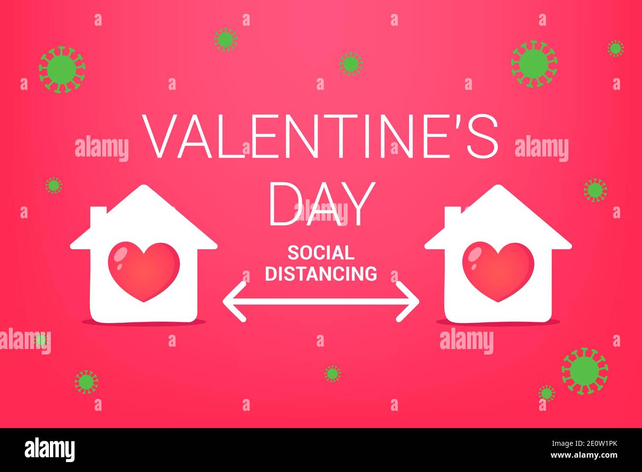 social distance for valentine day. stay home for the holidays. flat ...