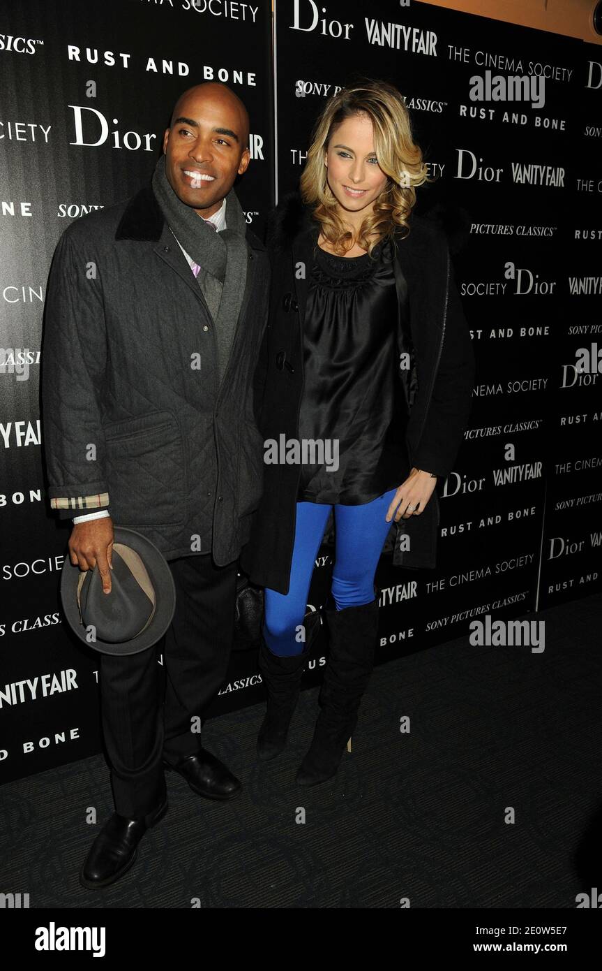 Tiki Barber and Traci Lynn Johnson attending a special screening of ...