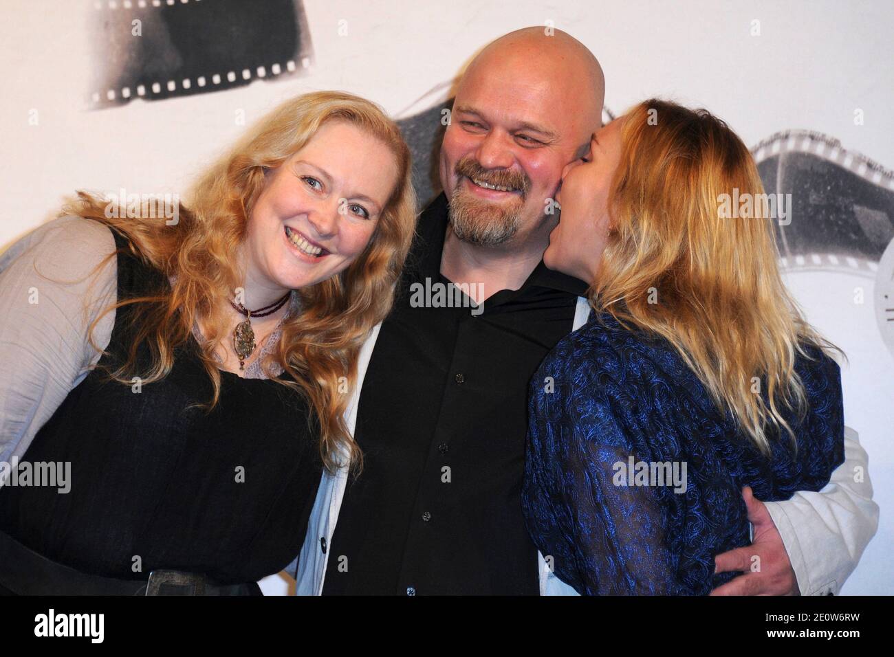 Russian actress Julia Aug, director Alexey Fedorchenko and actress ...