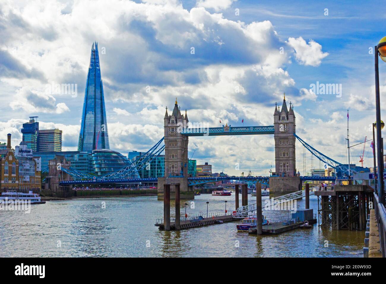 View of crowded Tower Bridge-the most famous bridge in the world,London ...