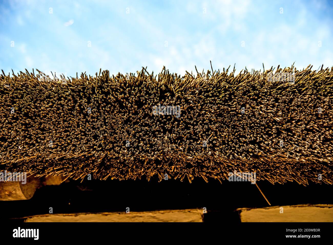 Reed Roof Of An Old Country House Stock Photo - Alamy