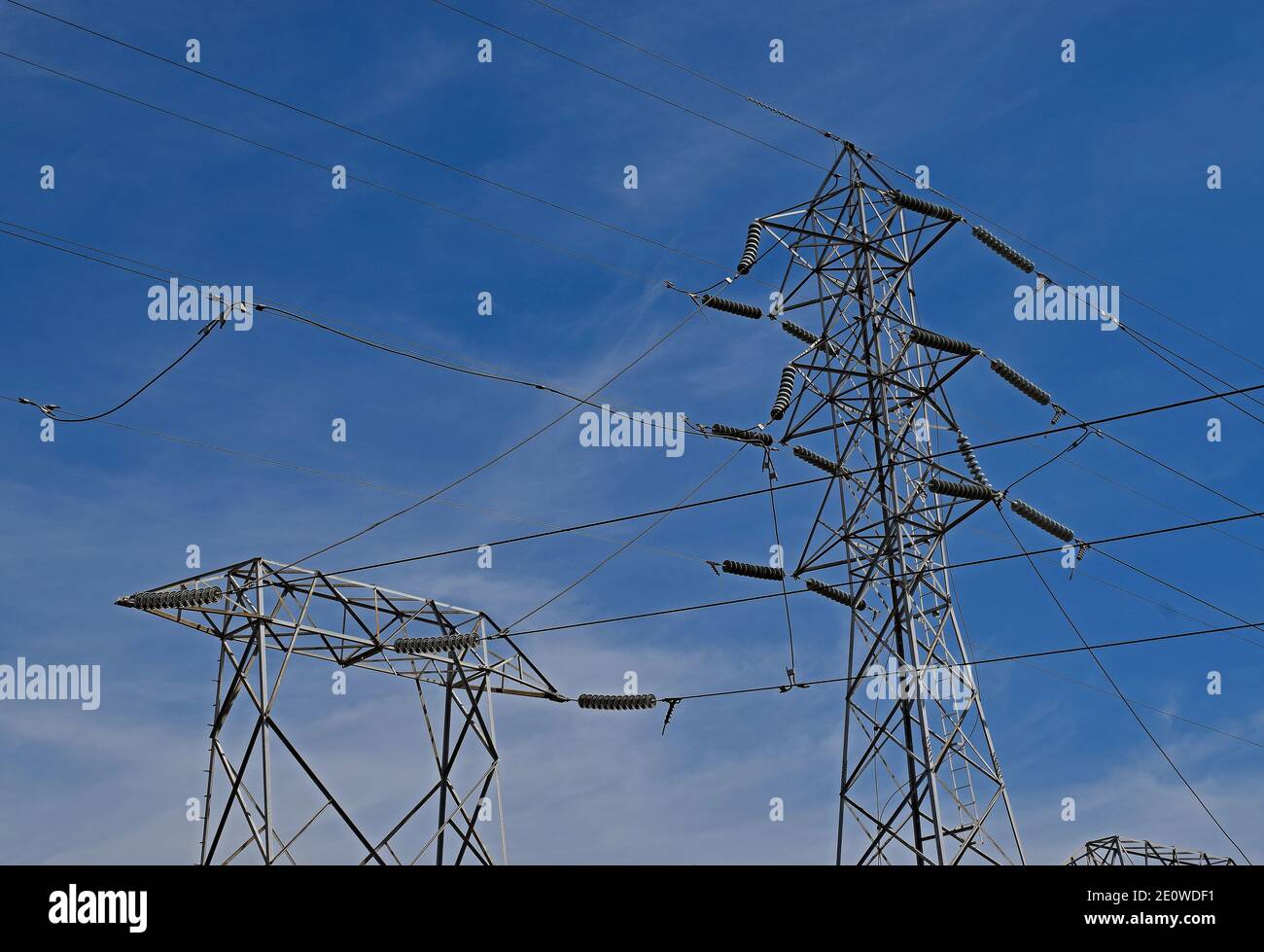 electrical wires on tower in California Stock Photo - Alamy