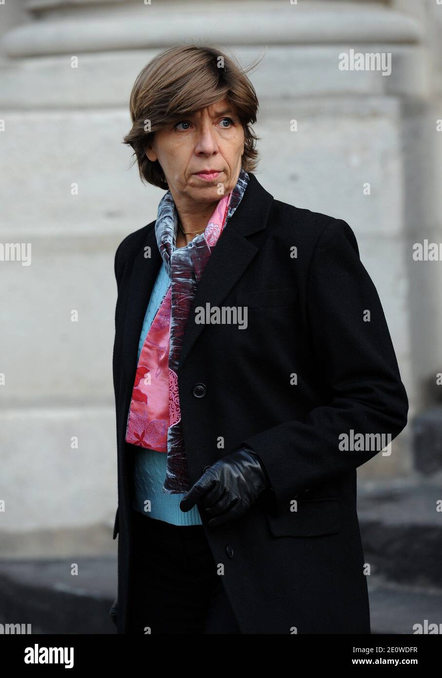 Catherine Colonna attending Maurice Ulrich's funeral at Saint-Etienne ...