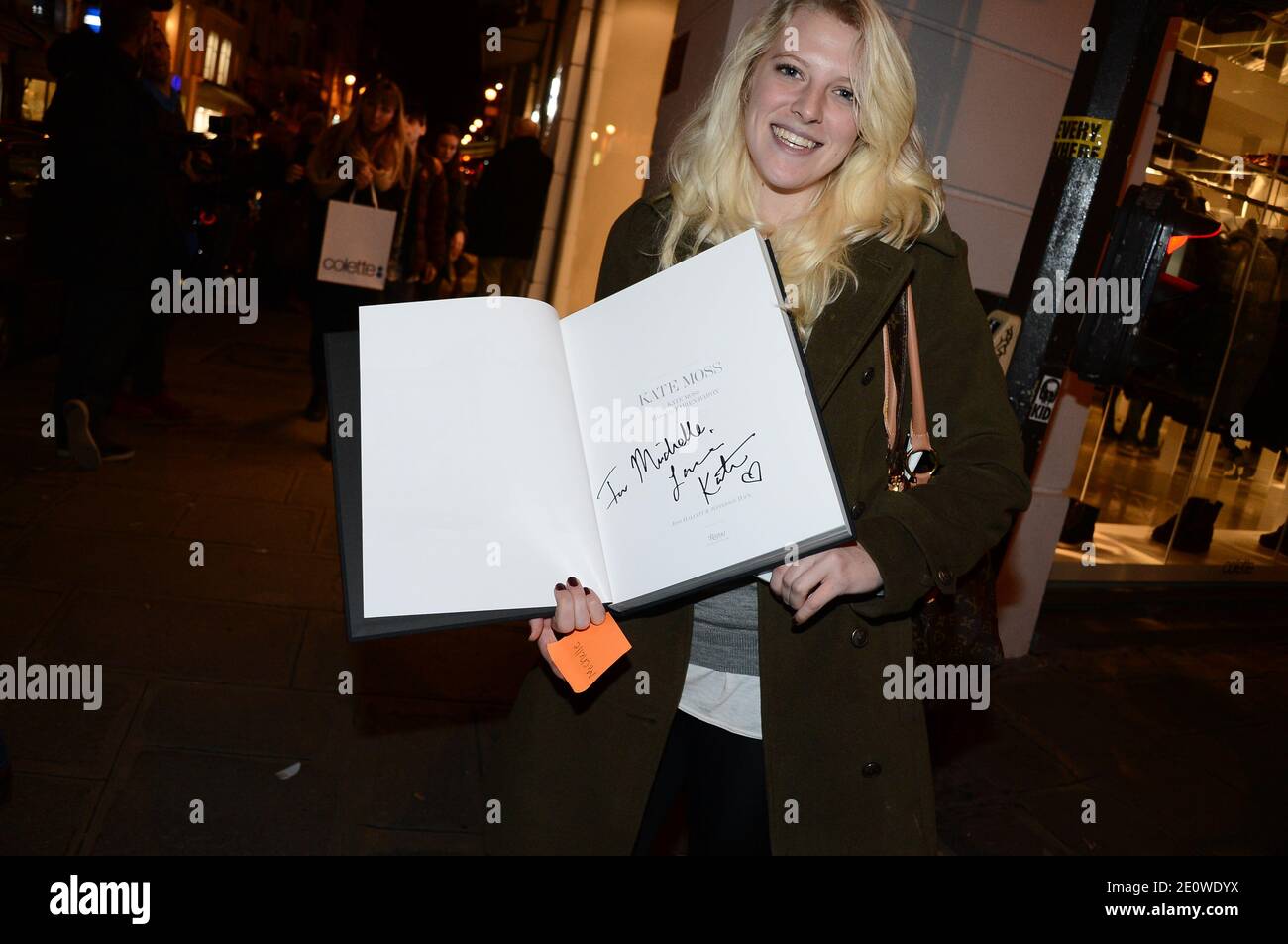 Fans waiting for Kate Moss book signing at Colette store in Paris ...