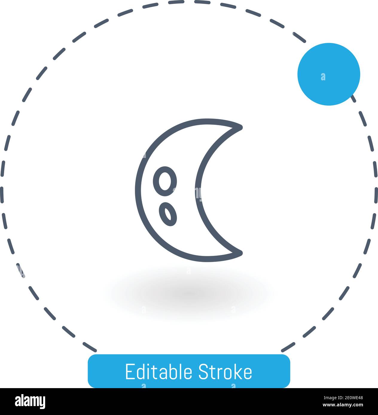 half moon vector icon editable stroke outline icons for web and mobile ...