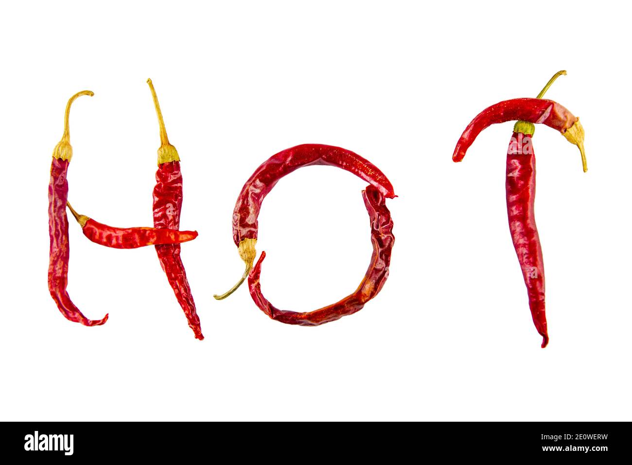 Hot writing with peppers on isolated background Stock Photo - Alamy