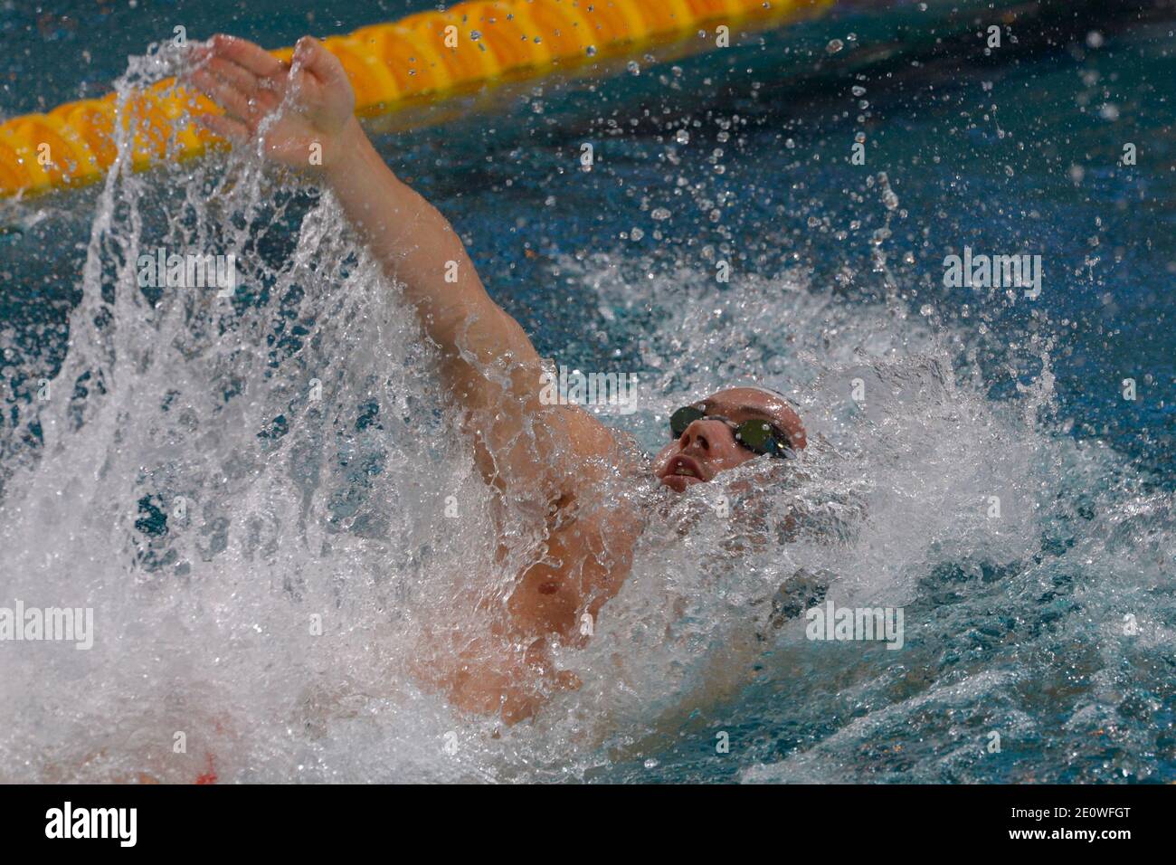 France's Jeremy Stravius won the final of the 50 meters backstroke ...