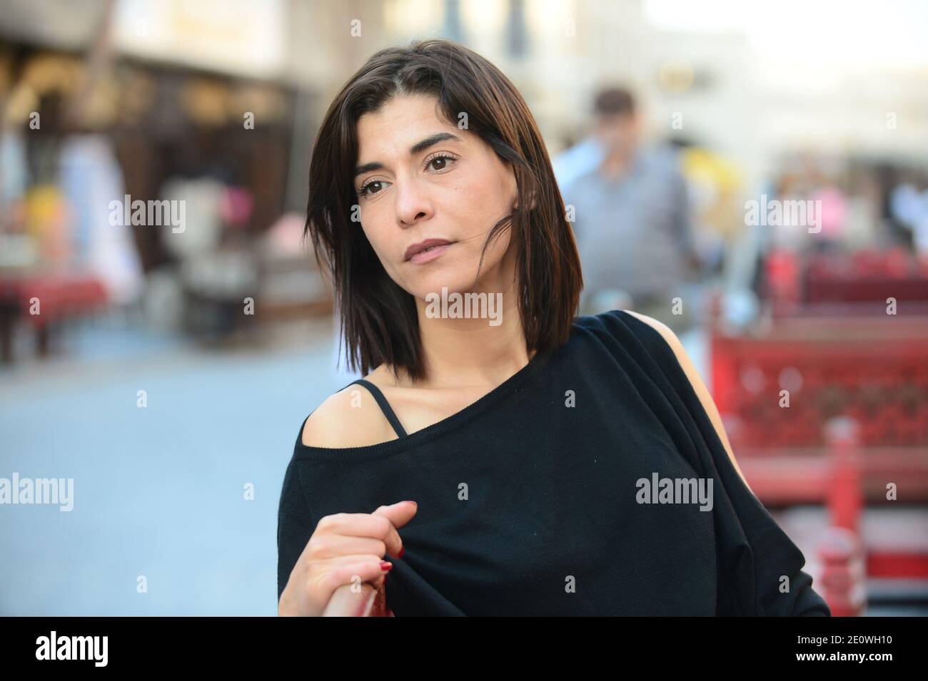 Moroccan Belgian actress Lubna Azabal poses as she participates in the ...