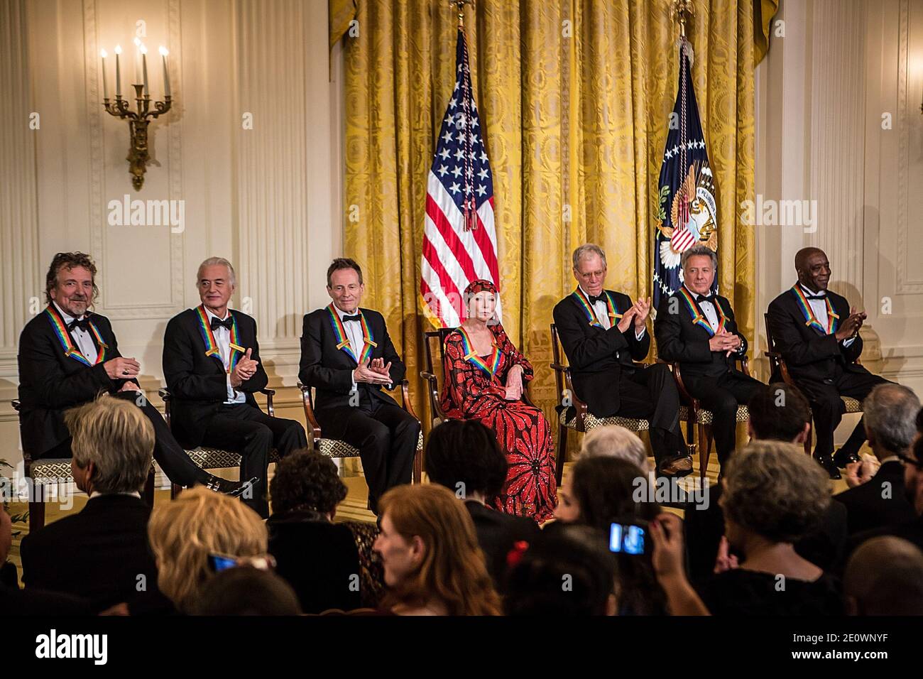 Recipients of the Kennedy Center Honors attend a reception at the White ...