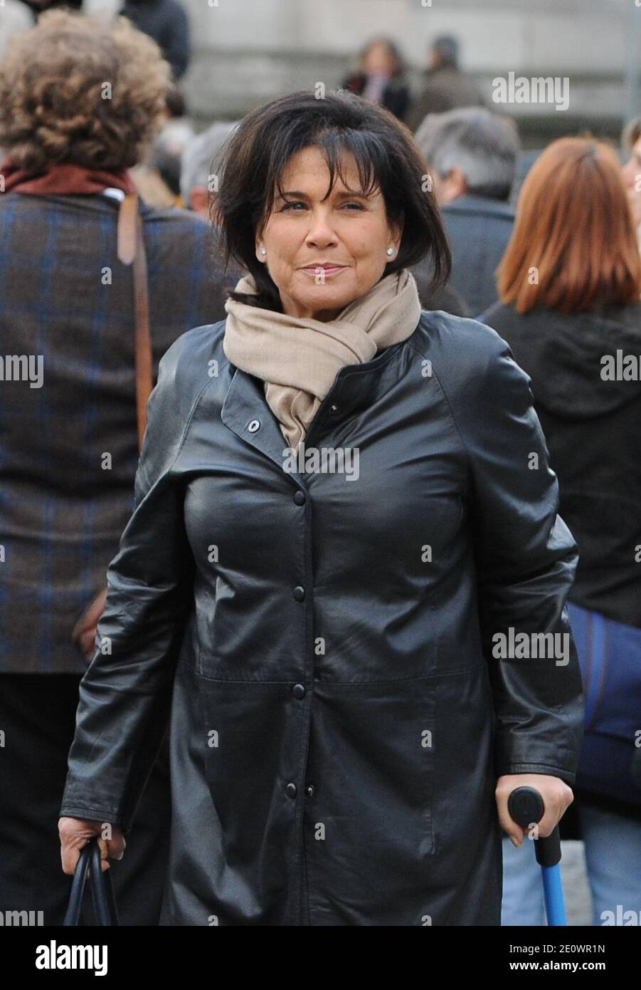 Head of Huffington Post France, Anne Sinclair arriving for the funeral ...