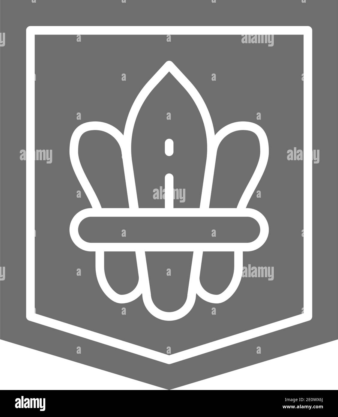 Fleur de lis, heraldic coat of arms, lily flowers grey icon Stock ...