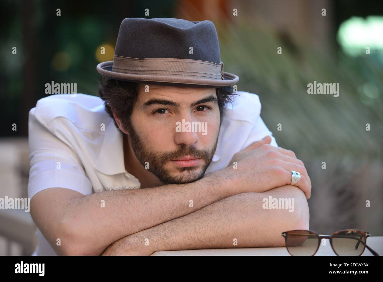 French actor Tahar Rahim poses as he attends 9th Dubai International ...